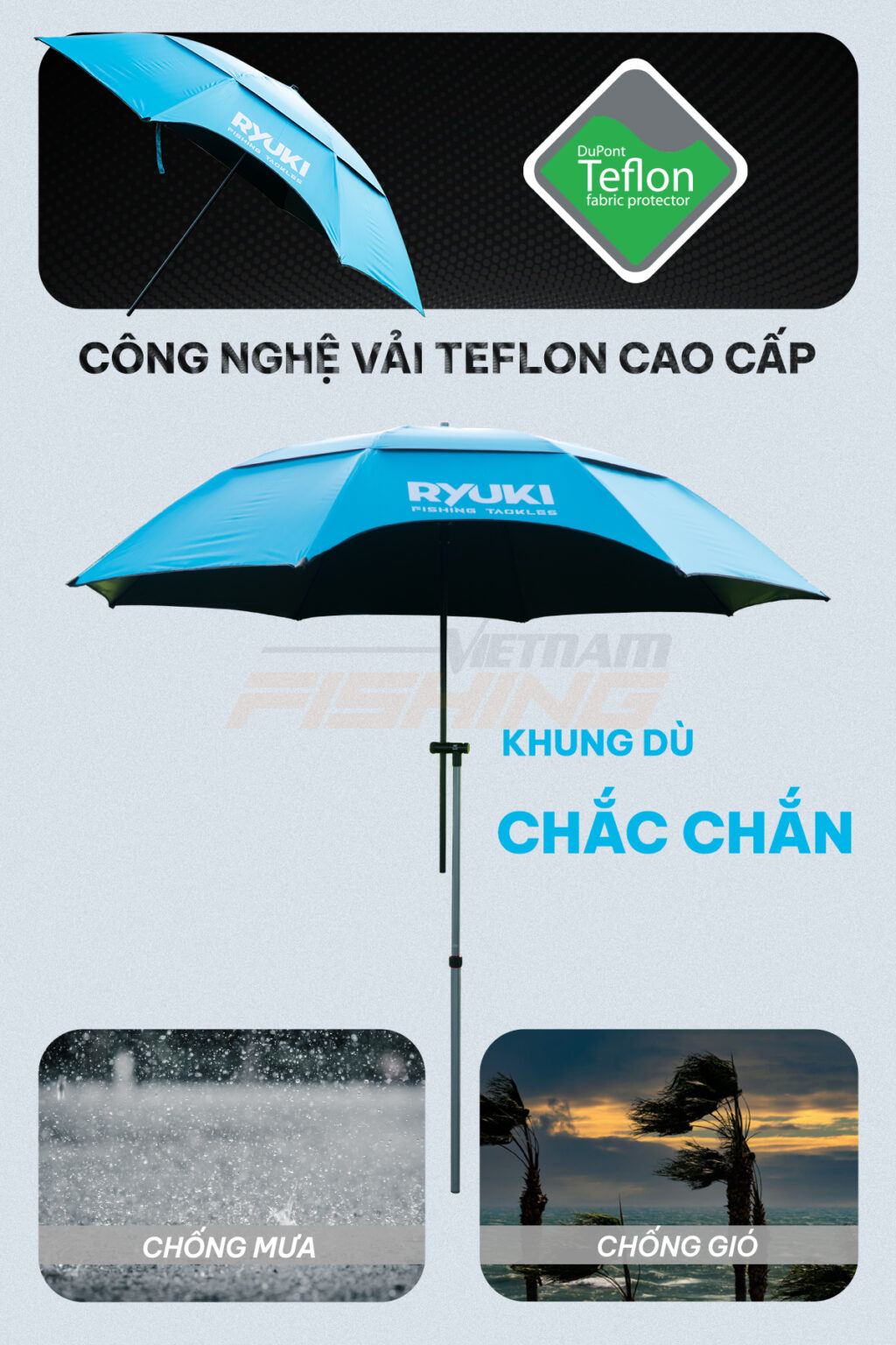 Dù Câu Cao Cấp RYUKI M Code - Vietnam Fishing