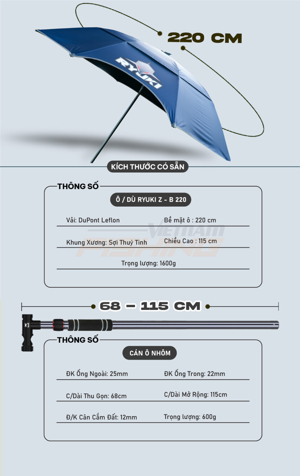 Dù Câu Ryuki Z Code - Vietnam Fishing